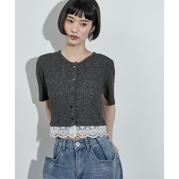 ZOZO問い合わせ番号:106332967ショップ:Auntie Rosa，アンティローザブランド:THE YOn，ザヨン商品名:2WAYレースヘムクロップドサマーニットカーデカテゴリ:トップス>カーディガン/ボレロブランド品番:TY...