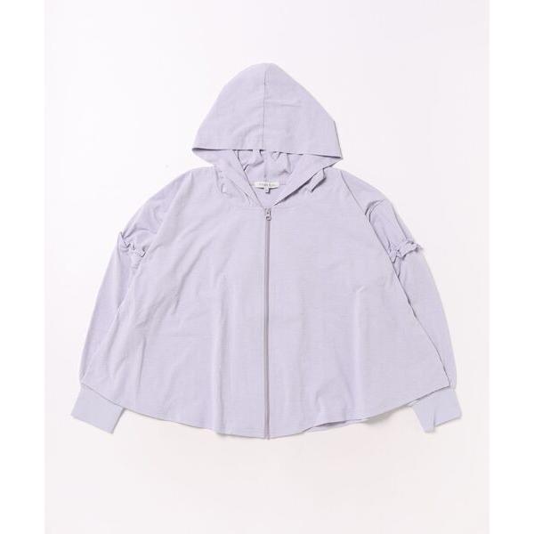 ZOZO問い合わせ番号:106368266ショップ:Right-on，ライトオンブランド:Right-on，ライトオン商品名:【VIVIAN BLUE】袖フリルＵＶカットジップパーカー (女の子 / キッズ / 日よけ / 軽量 / 通学 ...