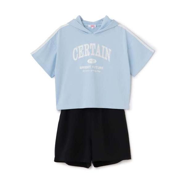 ZOZO問い合わせ番号:106368302ショップ:NARUMIYA ONLINE，ナルミヤ オンラインブランド:PINK-latte，ピンクラテ商品名:【接触冷感】半袖パーカー＋ハーフパンツセットカテゴリ:ジャケット/アウター>セッ...