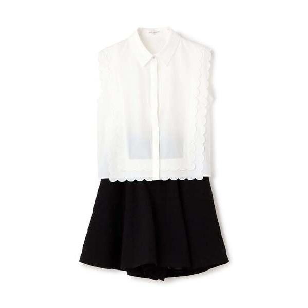 ZOZO問い合わせ番号:106368317ショップ:NARUMIYA ONLINE，ナルミヤ オンラインブランド:pom ponette junior，ポンポネットジュニア商品名:【機能素材】UV/遮熱/接触冷感/スカラップブラウスセットア...