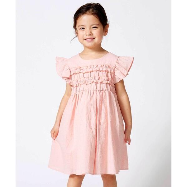 ZOZO問い合わせ番号:106368502ショップ:BEBE ONLINE STORE，ベベ オンラインストアブランド:BeBe，ベベ商品名:ドットドビーフリルギャザーワンピース(90~140cm)カテゴリ:ワンピース/ドレス>ワンピ...