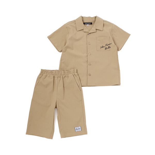 ZOZO問い合わせ番号:106368504ショップ:BEBE ONLINE STORE，ベベ オンラインストアブランド:BeBe，ベベ商品名:【接触冷感】リップストップオープンカラーセットアップ(100~160cm)カテゴリ:トップス&gt...