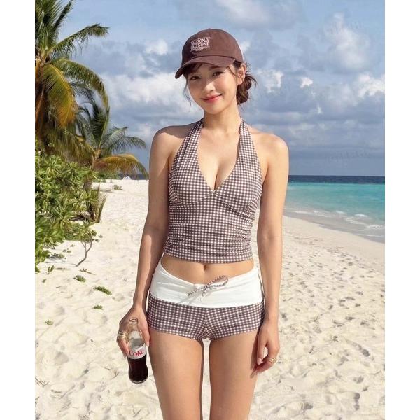 ※このアイテムは返品・交換対象外商品です。ZOZO問い合わせ番号:106369588ショップ:Dalfwin，ダールフィンブランド:Dalfwin，ダールフィン商品名:レディース水着　レトロチェックホルターネックビキニカテゴリ:水着/着物・...