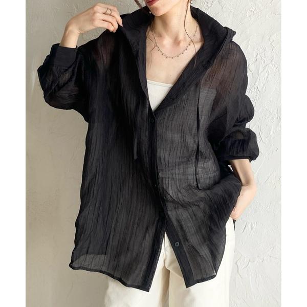 『タイムセール実施中』ZOZO問い合わせ番号:106372251ショップ:wears，ウェアーズブランド:She's Closet，シーズクローゼット商品名:フード付き 長袖 オーバーサイズ シアーシャツパーカー フーディーカテゴリ:トップ...
