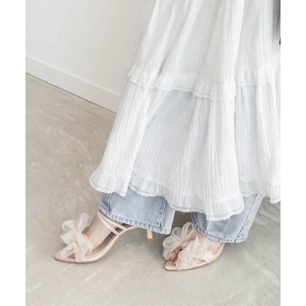 ZOZO問い合わせ番号:106372501ショップ:RANDA，ランダブランド:RANDA，ランダ商品名:シフォンリボンミュールサンダルカテゴリ:シューズ>サンダルブランド品番:PS37256素材:アイボリー⇒合成皮革（スムース）、シ...
