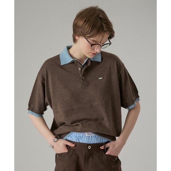 ZOZO問い合わせ番号:106373105ショップ:MUHET，ミュエータブランド:ONCILY，オンシェリー商品名:LAYERED  DOUBLE COLLAR KNIT POLO / レイヤードダブル襟ニットポロカテゴリ:トップス&gt...