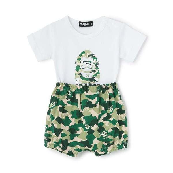 ※このアイテムは返品・交換対象外商品です。ZOZO問い合わせ番号:106408541ショップ:X-girl Stages，エックスガール ステージスブランド:XLARGE KIDS，エクストララージキッズ商品名:ファニーゴリラカモ総柄 ベビ...