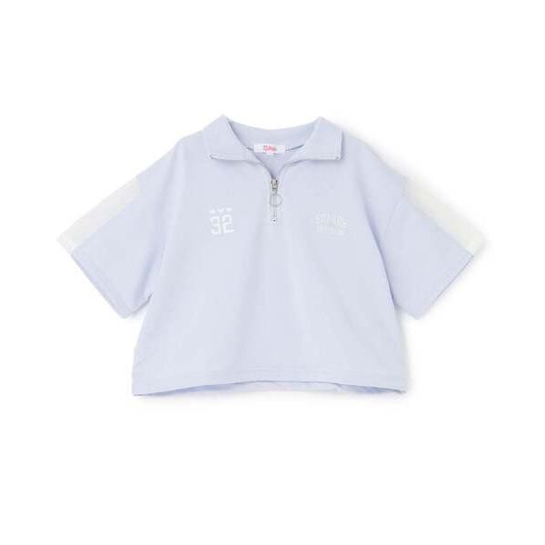 ZOZO問い合わせ番号:106408566ショップ:NARUMIYA ONLINE，ナルミヤ オンラインブランド:PINK-latte，ピンクラテ商品名:袖メッシュハーフジップ半袖Tシャツカテゴリ:トップス>Tシャツ/カットソーブラン...