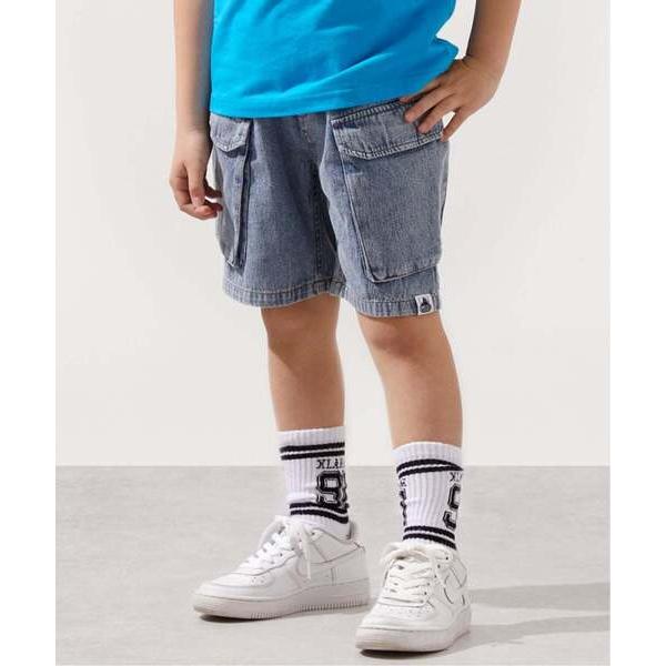 『セール実施中』ZOZO問い合わせ番号:106408567ショップ:X-girl Stages，エックスガール ステージスブランド:XLARGE KIDS，エクストララージキッズ商品名:ケミカルウォッシュ デニムカーゴハーフパンツカテゴリ:...