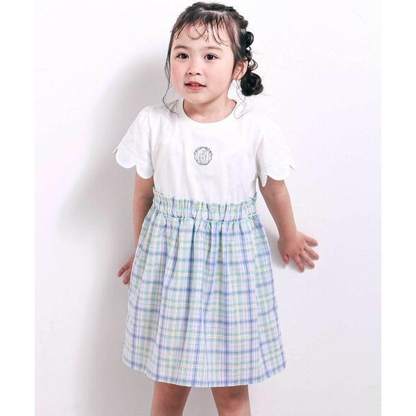 『セール実施中』ZOZO問い合わせ番号:106408797ショップ:BEBE ONLINE STORE，ベベ オンラインストアブランド:SLAP SLIP，スラップスリップ商品名:【お揃い】マドラスチェック刺しゅう入りワンピース(80~13...