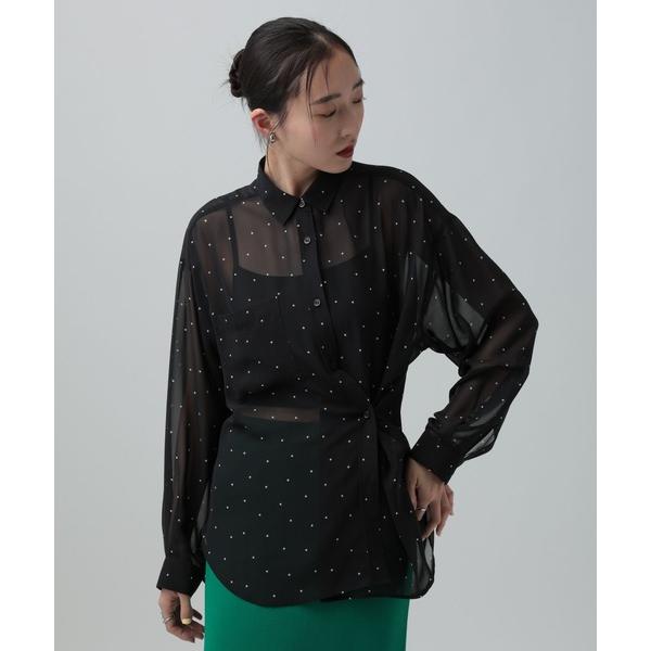 ZOZO問い合わせ番号:106408889ショップ:LEPSIM，レプシィムブランド:LEPSIM，レプシィム商品名:2WAY柄シアー長袖シャツ　664892カテゴリ:トップス>シャツ/ブラウスブランド品番:664892素材:本体：ポ...