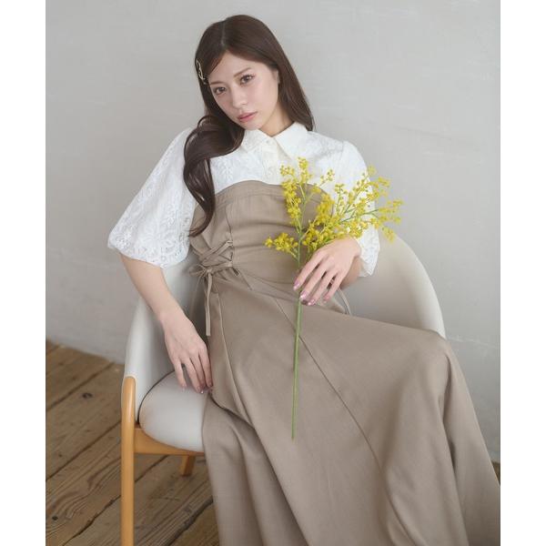 ZOZO問い合わせ番号:106408930ショップ:Ambre Neige，アンブルネージュブランド:Ambre Neige，アンブルネージュ商品名:assortment lace up docking dress / アソートレースアップ...