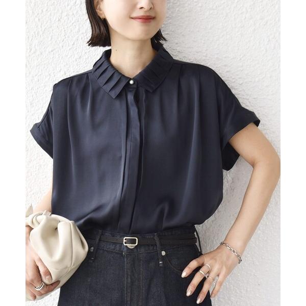ZOZO問い合わせ番号:106409426ショップ:SHIPS for women，シップス フォー ウィメンブランド:SHIPS，シップス商品名:【WEB限定】〈手洗い可能〉ヴィンテージ サテン 襟 タック デザイン ブラウスカテゴリ:ト...