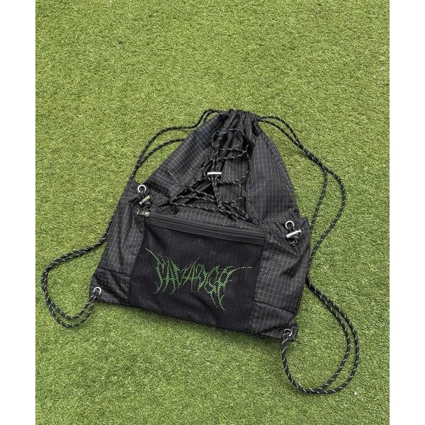 ZOZO問い合わせ番号:106410221ショップ:DEVICE，デバイスブランド:DEVICE，デバイス商品名:【DEVICE × ゆーすけコラボ】Savadge ロゴ刺繍 アソート ドローコード ナップサック リュックカテゴリ:バッグ&...