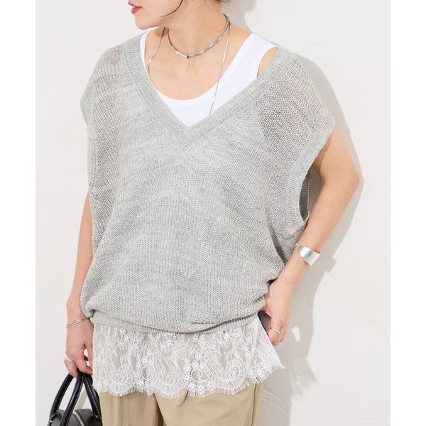 ZOZO問い合わせ番号:106411026ショップ:JOURNAL STANDARD，ジャーナルスタンダードブランド:JOURNAL STANDARD，ジャーナルスタンダード商品名:《追加3》レースヘムシアータンクカテゴリ:トップス>...