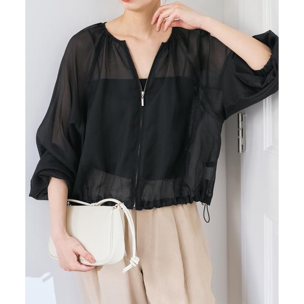 ZOZO問い合わせ番号:106411930ショップ:Spick &amp; Span，スピック アンド スパンブランド:Spick &amp; Span，スピックアンドスパン商品名:メッシュギャザーブルゾンカテゴリ:ジャケット/アウター&g...