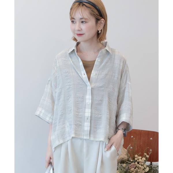 ZOZO問い合わせ番号:106412513ショップ:AMERICAN HOLIC，アメリカンホリックブランド:AMERICAN HOLIC，アメリカンホリック商品名:シアーチェックショート丈シャツカテゴリ:トップス>シャツ/ブラウスブ...