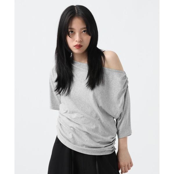 ZOZO問い合わせ番号:106412544ショップ:JEANASIS，ジーナシスブランド:JEANASIS，ジーナシス商品名:アシメギャザーボートネック5S/670826カテゴリ:トップス>Tシャツ/カットソーブランド品番:67082...