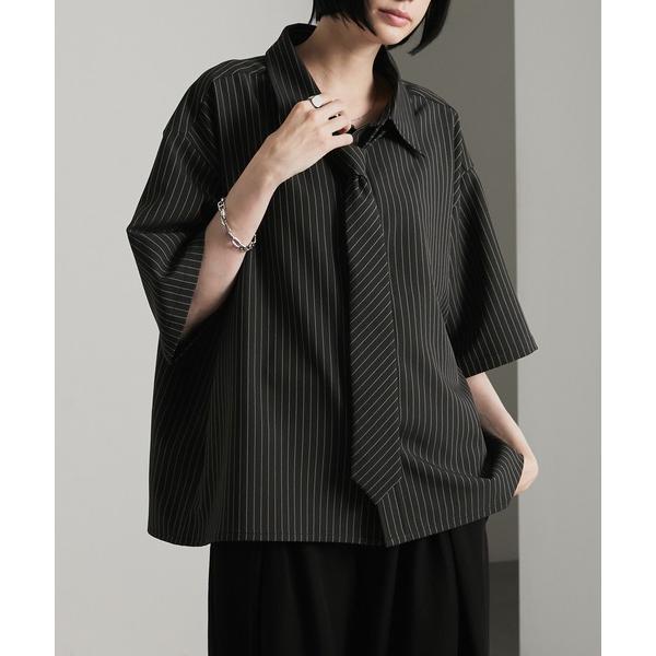 ZOZO問い合わせ番号:106413055ショップ:EMMA CLOTHES，エマ クローズブランド:cussil，クシル商品名:「cussil/クシル」「接触冷感・イージーケア」ネクタイセットリラックスストライプレギュラーカラー半袖シャツ...