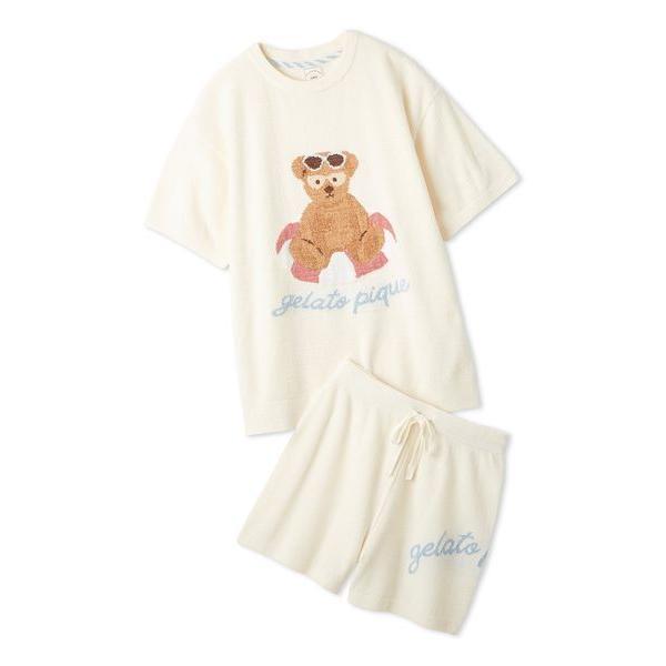 ZOZO問い合わせ番号:106448522ショップ:gelato pique，ジェラート　ピケブランド:gelato pique，ジェラートピケ商品名:【ONLINE限定】サマーベアジャガードプルオーバー＆ロゴジャガードショートパンツセット...