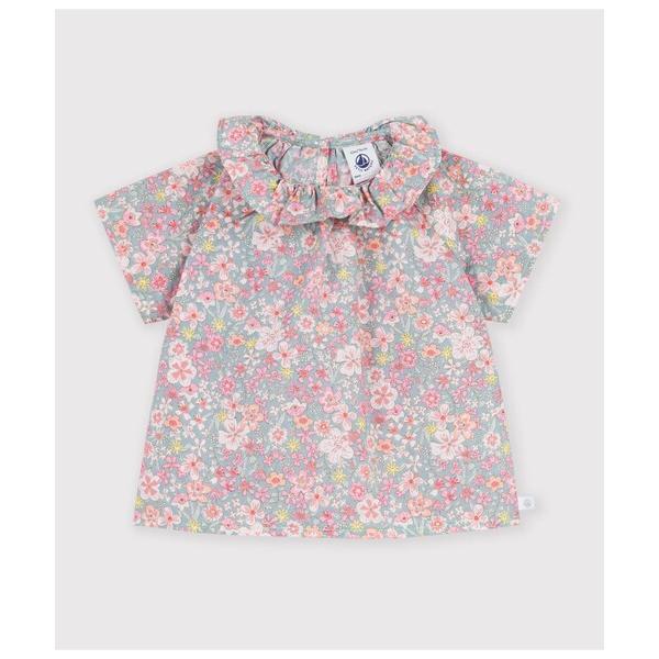 ZOZO問い合わせ番号:106448880ショップ:PETIT BATEAU，プチバトーブランド:PETIT BATEAU，プチバトー商品名:フラワープリント半袖ブラウスカテゴリ:トップス>シャツ/ブラウスブランド品番:A0FLZ素材...
