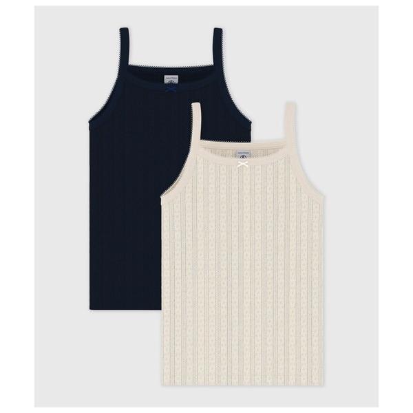 ※このアイテムは返品・交換対象外商品です。ZOZO問い合わせ番号:106448927ショップ:PETIT BATEAU，プチバトーブランド:PETIT BATEAU，プチバトー商品名:針抜きキャミソール２枚組カテゴリ:アンダーウェア>...