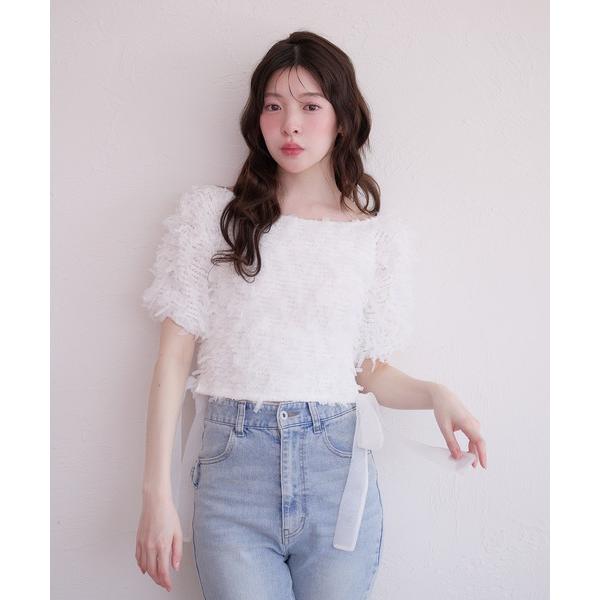 ZOZO問い合わせ番号:106449215ショップ:mideal，マイディールブランド:fupel，フぺル商品名:2way tulle glitter tops /2wayチュールラメトップスカテゴリ:トップス>Tシャツ/カットソーブ...