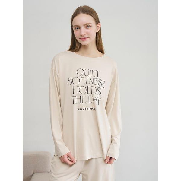 ZOZO問い合わせ番号:106449549ショップ:gelato pique，ジェラート　ピケブランド:gelato pique，ジェラートピケ商品名:【接触冷感】レーヨンロゴロンTカテゴリ:ルームウェア>ルームウェア/パジャマブラン...