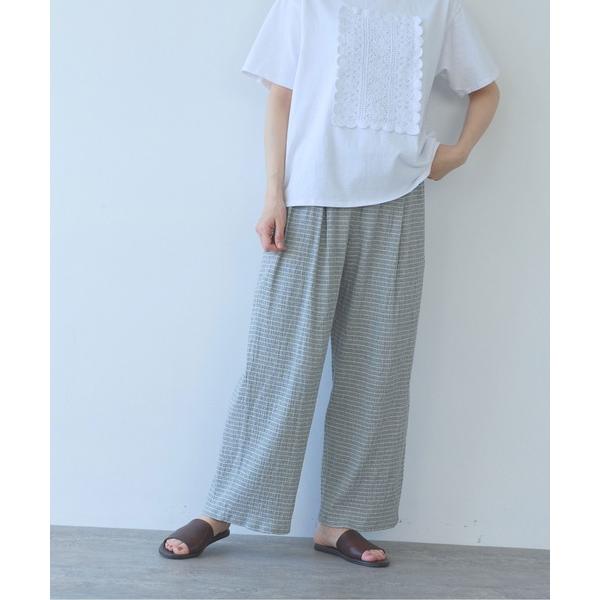 ZOZO問い合わせ番号:106522975ショップ:bulle de savon，ビュルデサボンブランド:yuni，ユニ　，bulle de savon，ビュルデサボン商品名:高島ちぢみマルチボーダーeasy pantsカテゴリ:パンツ&g...
