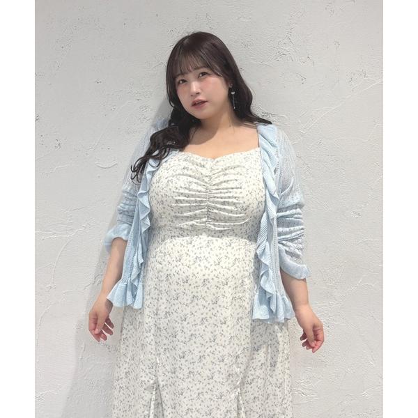 ZOZO問い合わせ番号:106523964ショップ:Pal elfy，パルエルフィーブランド:Louiosy，ルオシー商品名:【Louiosy】【大きいサイズ】透かし編みフリルカーディガン+キャミセットカテゴリ:トップス>カーディガン...