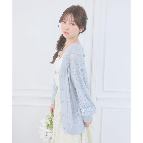 『タイムセール実施中』ZOZO問い合わせ番号:106559436ショップ:MAJESTIC LEGON，マジェスティックレゴンブランド:MAJESTIC LEGON，マジェスティックレゴン商品名:レースアップスカシ柄ミディカーデカテゴリ:ト...