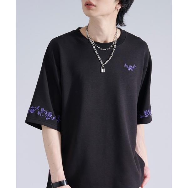 ZOZO問い合わせ番号:106560050ショップ:Ellno Loset，エルノロゼットブランド:Ellno Loset，エルノロゼット商品名:【機能性付き】ローズ刺繍ポンチTシャツカテゴリ:トップス>Tシャツ/カットソーブランド品...