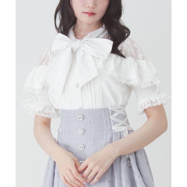 ZOZO問い合わせ番号:106560434ショップ:夢展望（YUMETENBO），ユメテンボウブランド:DearMyLove，ディアマイラブ，夢展望，ユメテンボウ商品名:上品レースフリルボウタイリボンブラウスカテゴリ:トップス>シャツ...