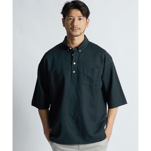 ZOZO問い合わせ番号:106564023ショップ:LANVIN en Bleu MEN，ランバン オン ブルー メンブランド:LANVIN en Bleu，ランバンオンブルー商品名:コットン/リネン素材 7分袖 ボタンダウン スタンドカラ...