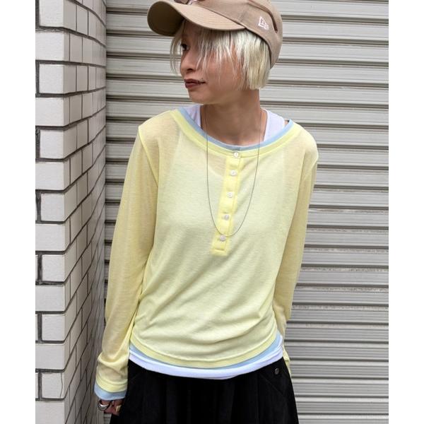 『セール実施中』ZOZO問い合わせ番号:106594743ショップ:JEANASIS，ジーナシスブランド:JEANASIS，ジーナシス商品名:3カラーシアーレイヤードヘンリー2ピース/683768カテゴリ:トップス>Tシャツ/カットソ...