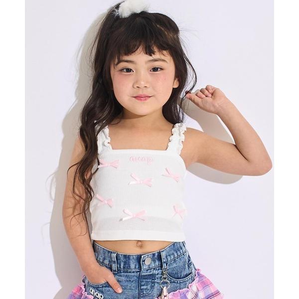 ZOZO問い合わせ番号:106599948ショップ:ANAP，アナップブランド:ANAP kids，アナップキッズ商品名:リボン付 キャミソールカテゴリ:トップス>キャミソールブランド品番:423-3601素材:ポリエステル65%、綿...