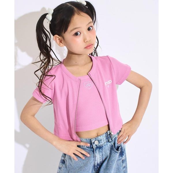 ZOZO問い合わせ番号:106599954ショップ:ANAP，アナップブランド:ANAP kids，アナップキッズ商品名:ダブルジップ トップス × キャミソールセットカテゴリ:トップス>アンサンブルブランド品番:428-3607素材...