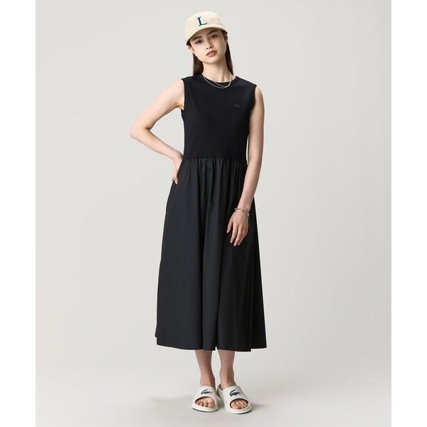 ZOZO問い合わせ番号:106600204ショップ:LACOSTE，ラコステブランド:LACOSTE，ラコステ商品名:異素材コンビノースリーブドレス / フレアワンピースカテゴリ:ワンピース/ドレス>ワンピースブランド品番:EF041...