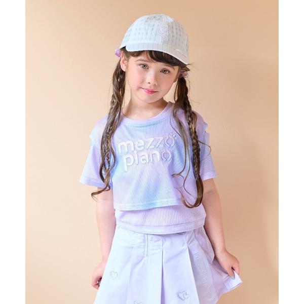ZOZO問い合わせ番号:106600277ショップ:NARUMIYA ONLINE，ナルミヤ オンラインブランド:mezzo piano，メゾピアノ商品名:肩開きメッシュTシャツ　＆タンクトップセットカテゴリ:トップス>Tシャツ/カッ...