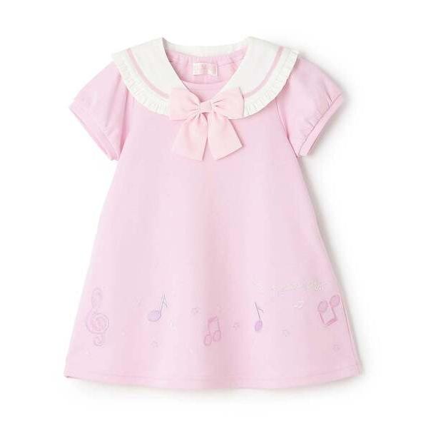 ZOZO問い合わせ番号:106600279ショップ:NARUMIYA ONLINE，ナルミヤ オンラインブランド:mezzo piano，メゾピアノ商品名:音符刺しゅう　セーラー衿つき　ワンピースカテゴリ:ワンピース/ドレス>ワンピー...