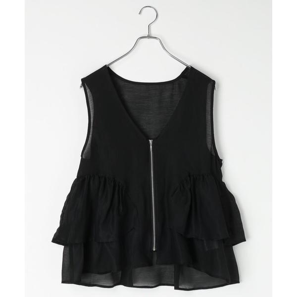 ZOZO問い合わせ番号:106600521ショップ:LEPSIM，レプシィムブランド:LEPSIM，レプシィム商品名:シアーZIPペプラムベスト　663992カテゴリ:トップス>ベストブランド品番:663992素材:本体：レーヨン80...