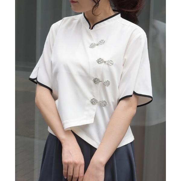 ZOZO問い合わせ番号:106601530ショップ:axes femme，アクシーズファムブランド:axes femme，アクシーズファム商品名:チャイナボタンショートブラウスカテゴリ:トップス>シャツ/ブラウスブランド品番:CI81...