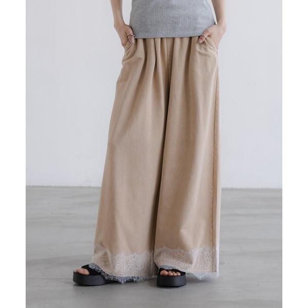 ZOZO問い合わせ番号:106601879ショップ:LOWRYS FARM，ローリーズファームブランド:LOWRYS FARM，ローリーズファーム商品名:スウェットレースワイドパンツ　670341カテゴリ:パンツ>スウェットパンツブラ...