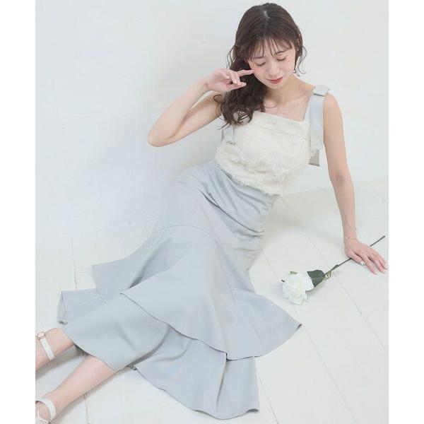 ZOZO問い合わせ番号:106602708ショップ:MAJESTIC LEGON，マジェスティックレゴンブランド:MAJESTIC LEGON，マジェスティックレゴン商品名:肩リボンバイカラーマーメイドワンピカテゴリ:ワンピース/ドレス&g...