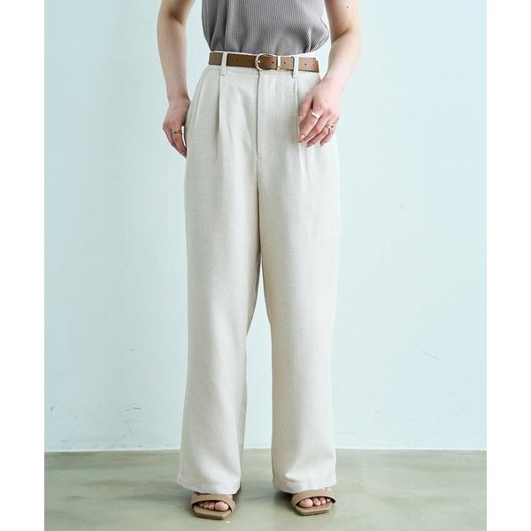 ZOZO問い合わせ番号:106603172ショップ:Auntie Rosa，アンティローザブランド:mil，ミル商品名:【遮熱　UVカット　イージーケア】 リネンライク ストレート タックパンツ 【セットアップ対応】【587193】カテゴリ...