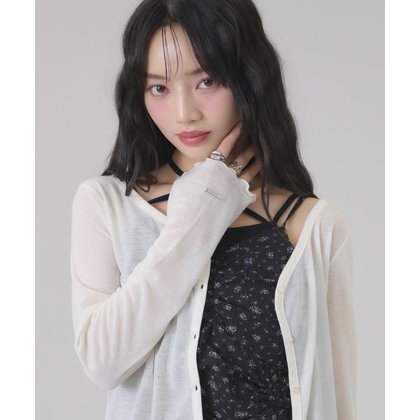 ZOZO問い合わせ番号:106603402ショップ:apres jour mignon，アプレジュールミニョンブランド:apres jour mignon，アプレジュールミニョン商品名:シアーカットカーディガンカテゴリ:トップス>カー...