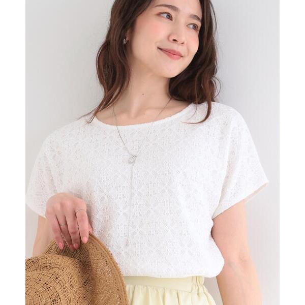 『タイムセール実施中』ZOZO問い合わせ番号:106603560ショップ:SHOO・LA・RUE，シューラルーブランド:SHOO・LA・RUE，シューラルー商品名:【ひんやり/UV/S-LL】1枚で華やか 前後切り替えレースTシャツカテゴリ...
