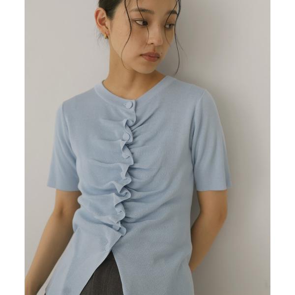 ZOZO問い合わせ番号:106604009ショップ:LIAN，リアンブランド:hellam，へラム商品名:フロントギャザーニット半袖トップスカテゴリ:トップス>ニット/セーターブランド品番:244-601F1777素材:レーヨン　10...