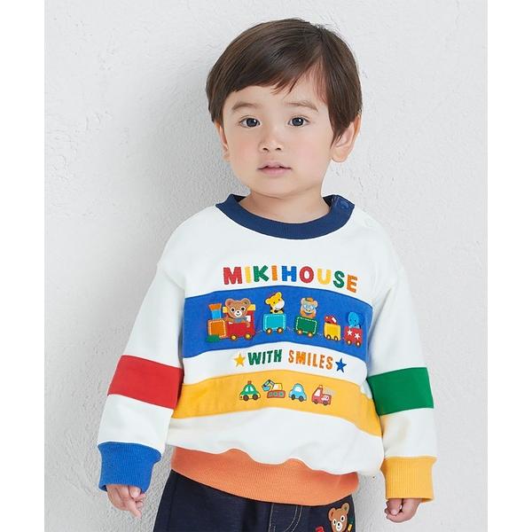 ZOZO問い合わせ番号:106604296ショップ:MIKI HOUSE，ミキハウスブランド:MIKI HOUSE，ミキハウス商品名:プッチーボーダー風トレーナーカテゴリ:トップス>スウェットブランド品番:13-5602-791素材:...