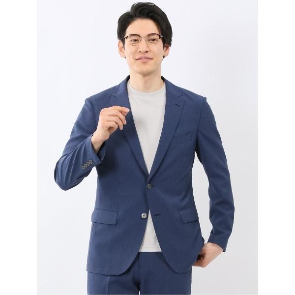 ZOZO問い合わせ番号:106604447ショップ:TAKA-Q，タカキューブランド:TAKA-Q，タカキュー商品名:【ストレッチ ハンドウォッシャブル】タカキュー リネン調 2ボタン ビジネス ジャケット 青(セットアップ可能)カテゴリ:...
